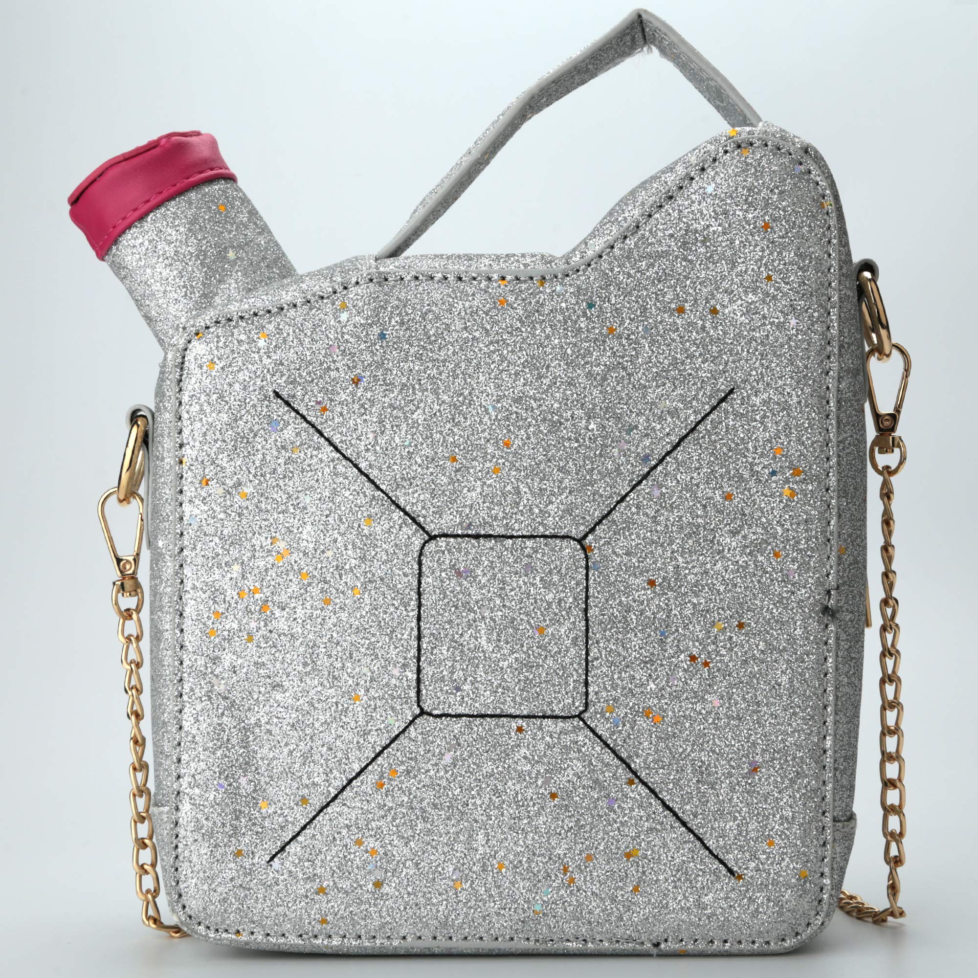 QiMing Gasoline Shoulder Handbag,Sequins PU CrossBody PursesTote Bag for Women(Pink)