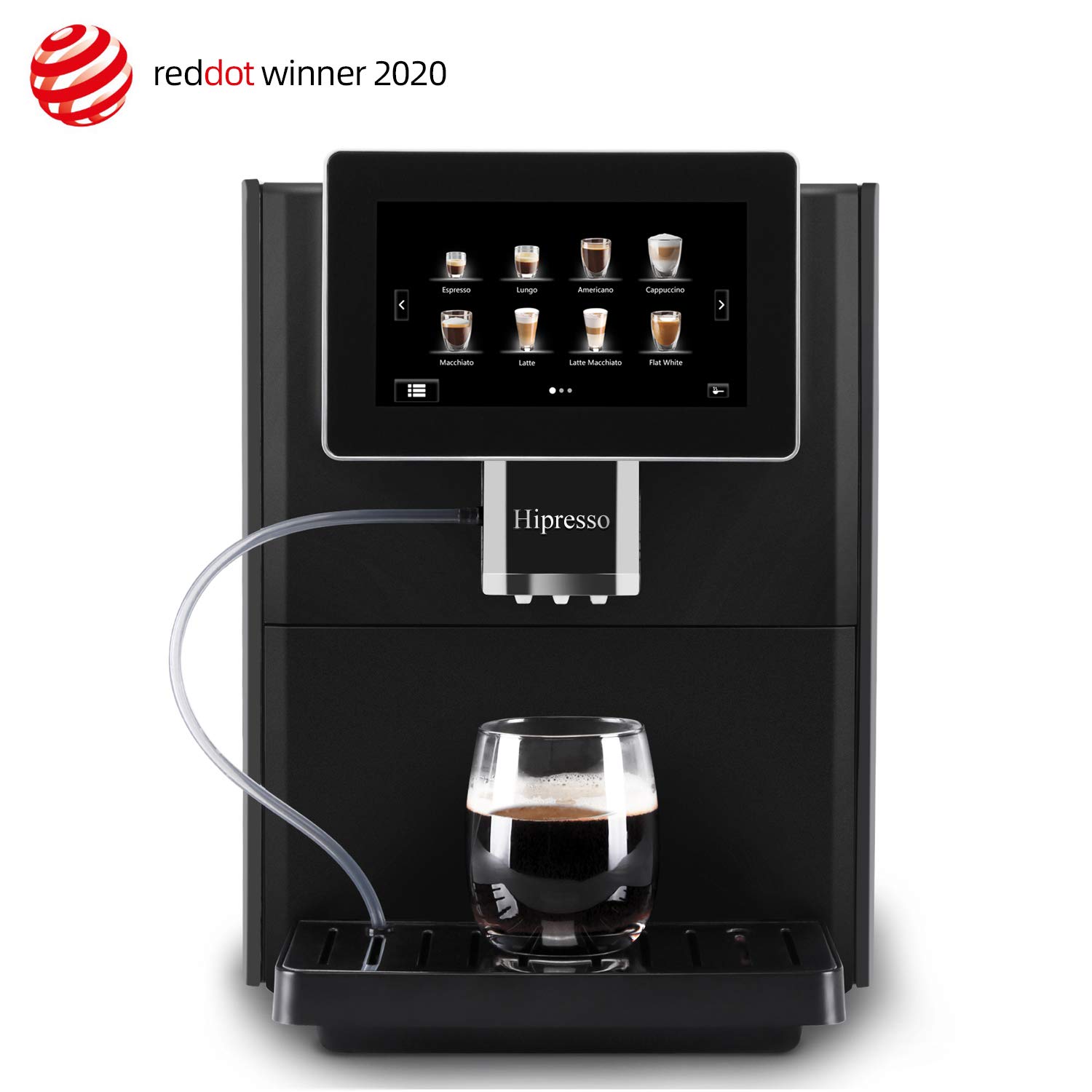 Hipresso Super Fully Automatic Espresso Coffee Machine-7" HD TFT Touchscreen with Milk Frother 19 Bar Pressure