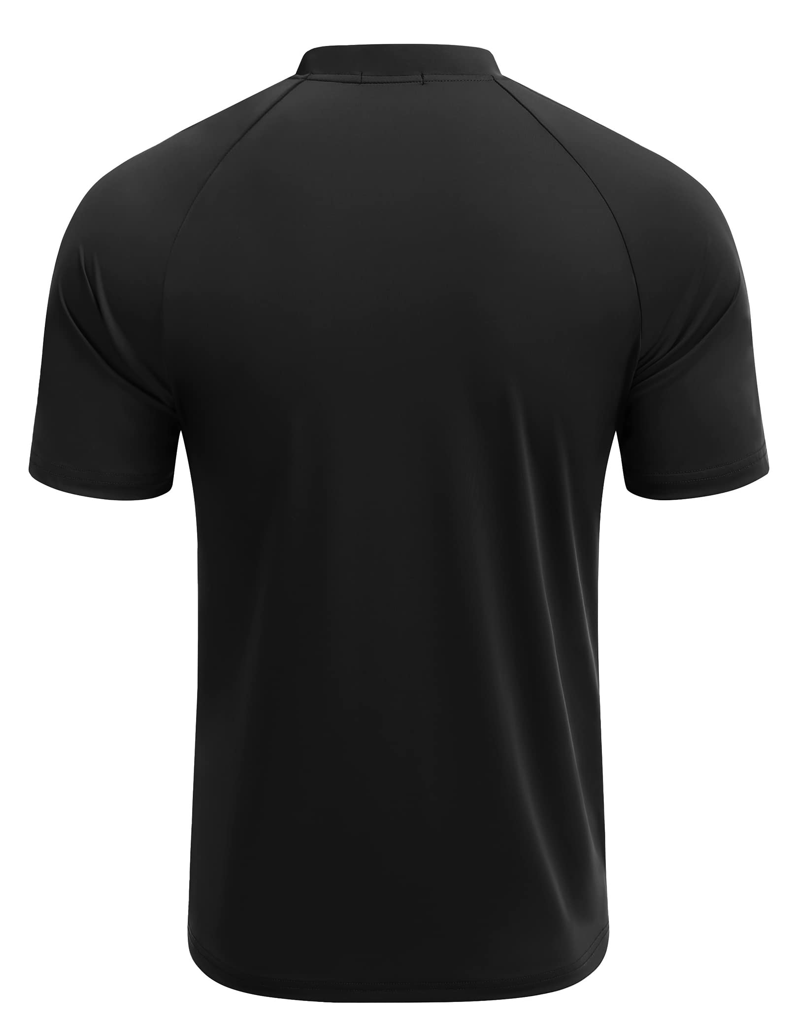 COOFANDY Men's Quick Dry Golf Polo Shirts Short Sleeve Henley Shirt Active Athletic Collarless Sports T Shirts