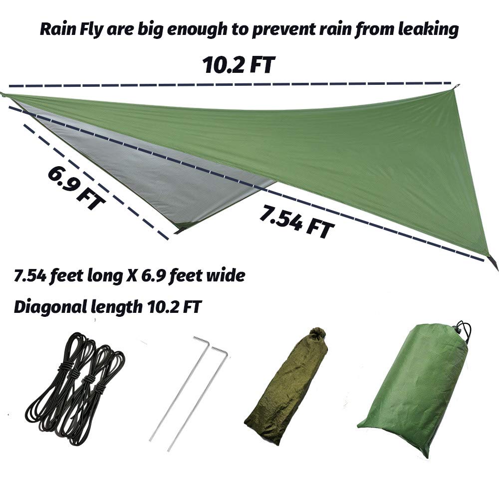 Camping Hammock with Mosquito Net and Rain Fly - Travel Hammock Bug Net - Hammock Tent for Outdoor Hiking Backpacking Travel Camping Accessories and Camping Gear…