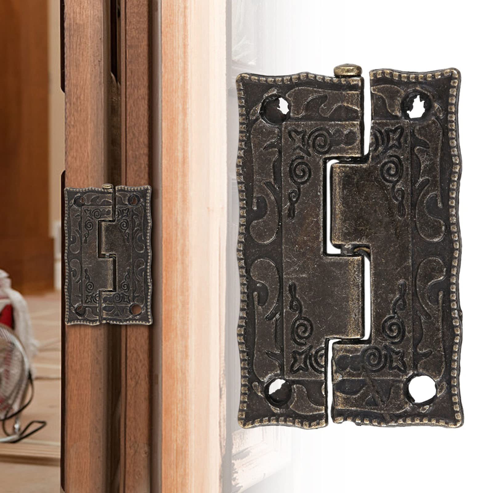 Bronze Butt Hinges, 10Pcs 270¡ã Box Hinges Cabinet Door Antique, Kitchen Cabinet Cupboard Hinges, Folding Butt Hinges for Home Kitchen Furniture Hardware, Bronze Butt Hinges, 10Pcs 270?? Box Hinge