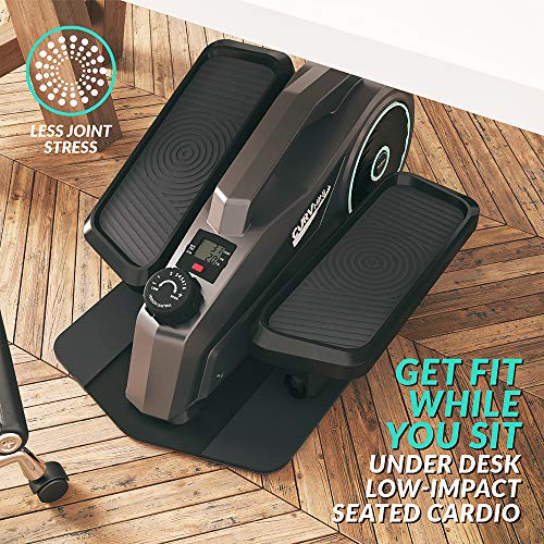 Bluefin Fitness Curv Mini | Seated Under Desk Elliptical Trainer | Pedal Exerciser Machine | Adjustable Resistance | Quiet Flywheel Motor | LCD Screen | Bluetooth