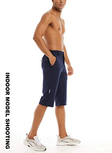 Capri Pants for Men with Pockets Capri Pants Work Shorts for Men Casual Shorts Athletic Summer Fishing Shorts Cargo Long Shorts