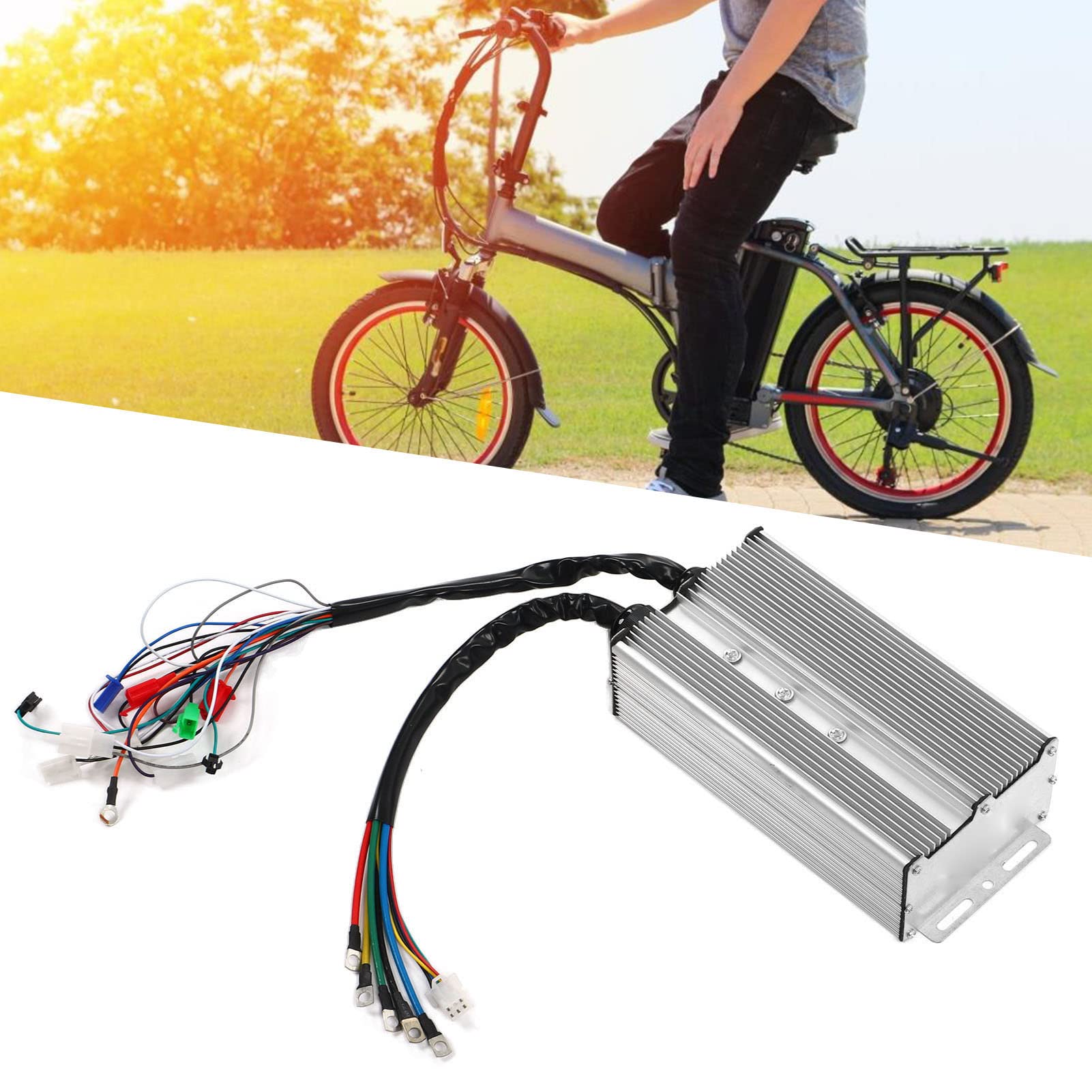 CHICIRIS Intelligent Brushless Controller, Aluminum Alloy Shell 24 Tubes 36V 48V 60V 3000W Brushless Motor Controller for Electric