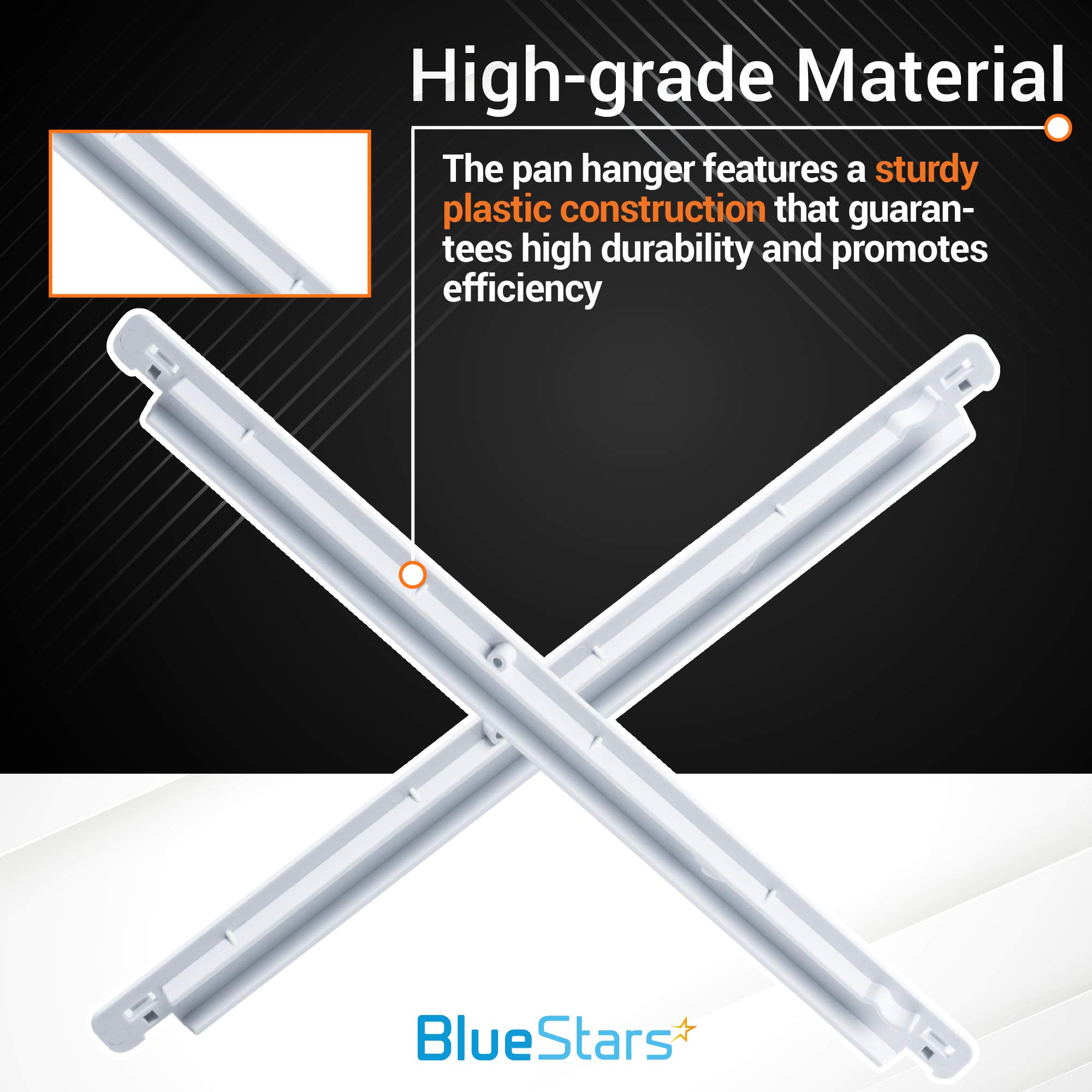BlueStars Ultra Durable 240530601 & 240530701 Refrigerator Pan Hangers (Left & Right) STRONG Plastic Replacement β Exact Fit For Kenmore & Frigidaire Refrigerators - Replaces 240460401 240460501