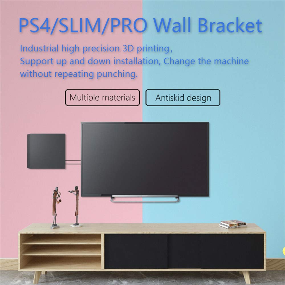 New Game Storage Set Bracket Wall Mount Console Stand Controller Holder Host Rack(1 set-For PS4(old models),black)