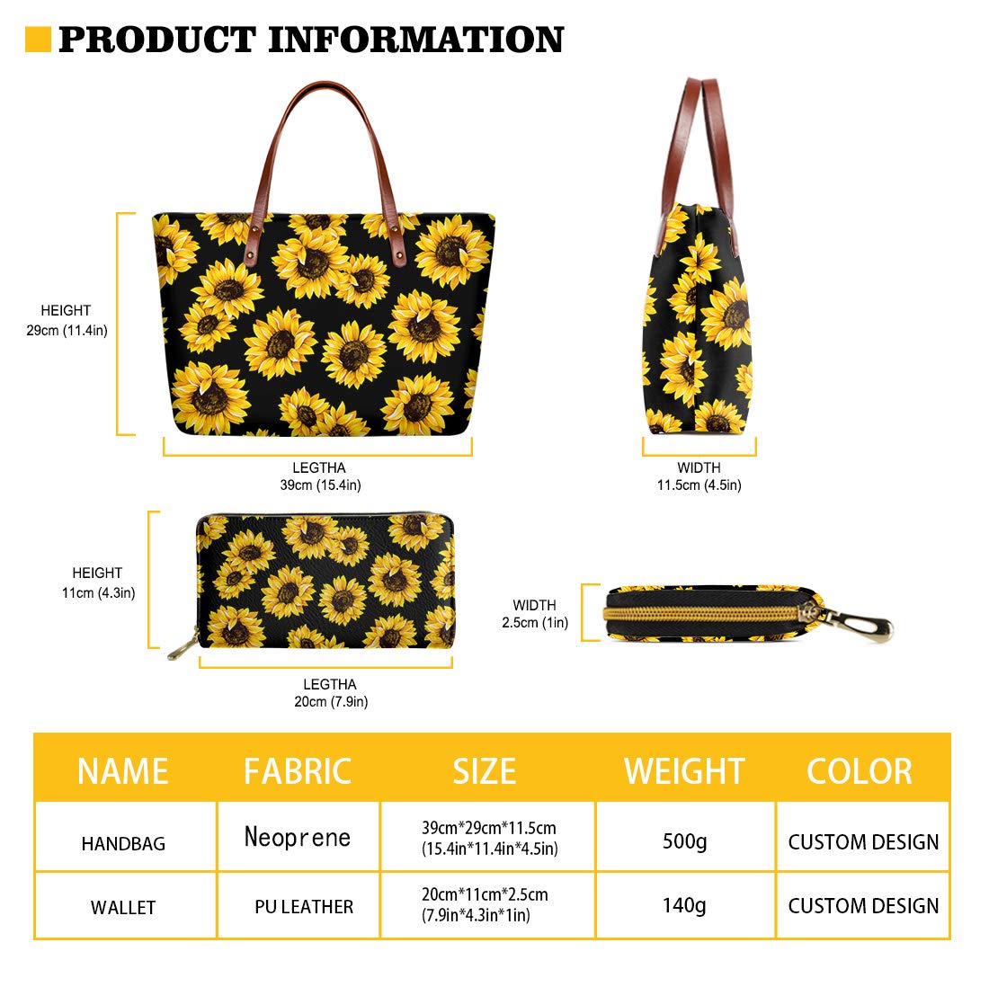 JEOCODY Cute Dolphins Pattern Handbags and Wallets Sets for Women Ladies Top Handle Bag Travel Work Daisy Shoulder Shopper Bag