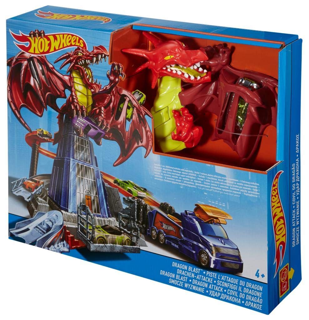 Hot Wheels Dragon Blast Play Set with Launcher for Heroic Action
