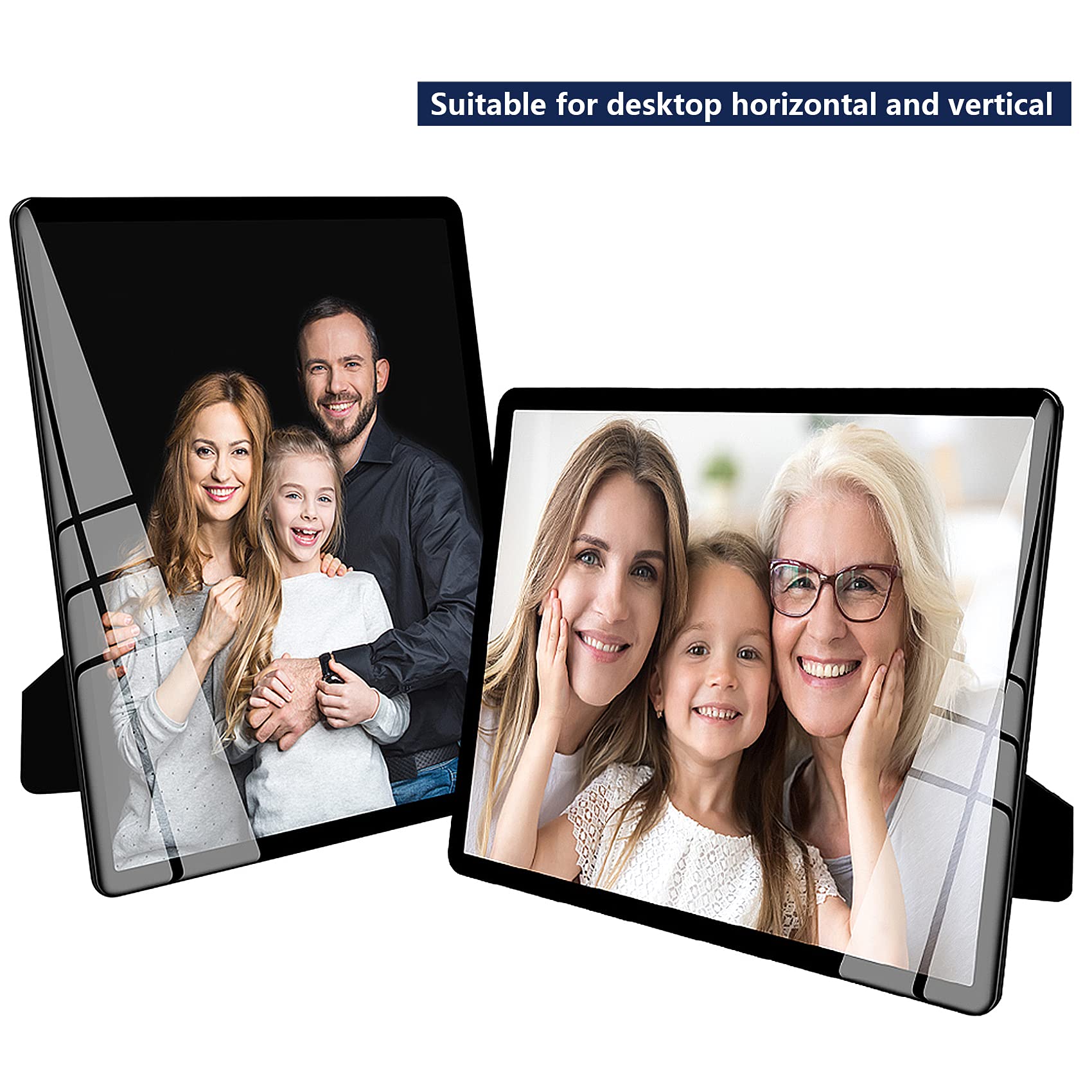 Bluesun 11x14 Picture Frame Black, Real Glass Frame, can be Horizontal and Vertical, Matted for Wall and Tabletop Decor