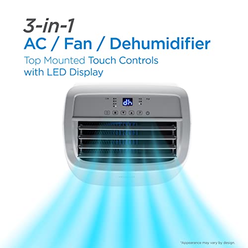 BLACK+DECKER 10,000 BTU Portable Air Conditioner up to 450 Sq.Ft. with Remote Control,White