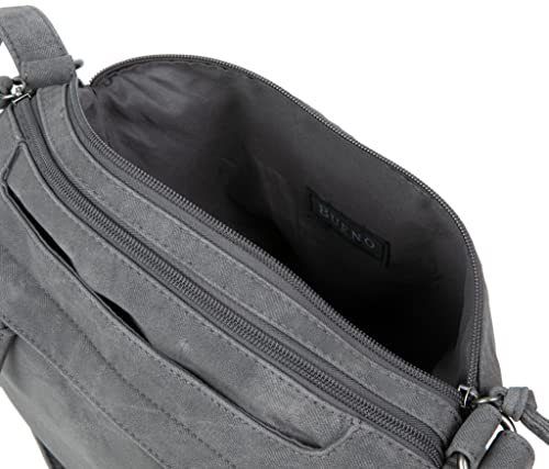 Bueno of California Smooth Faux Leather Shoulder, Grey