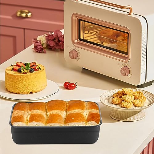 Herogo Non-Stick Loaf Pan, 9 x 5 Inch Stainless Steel Meatloaf Baking Pan for Baking Bread Meatloaf Brownie Lasagna, Black Rectangle Bread Loaf Pan for Homemade Bread, Oven Safe