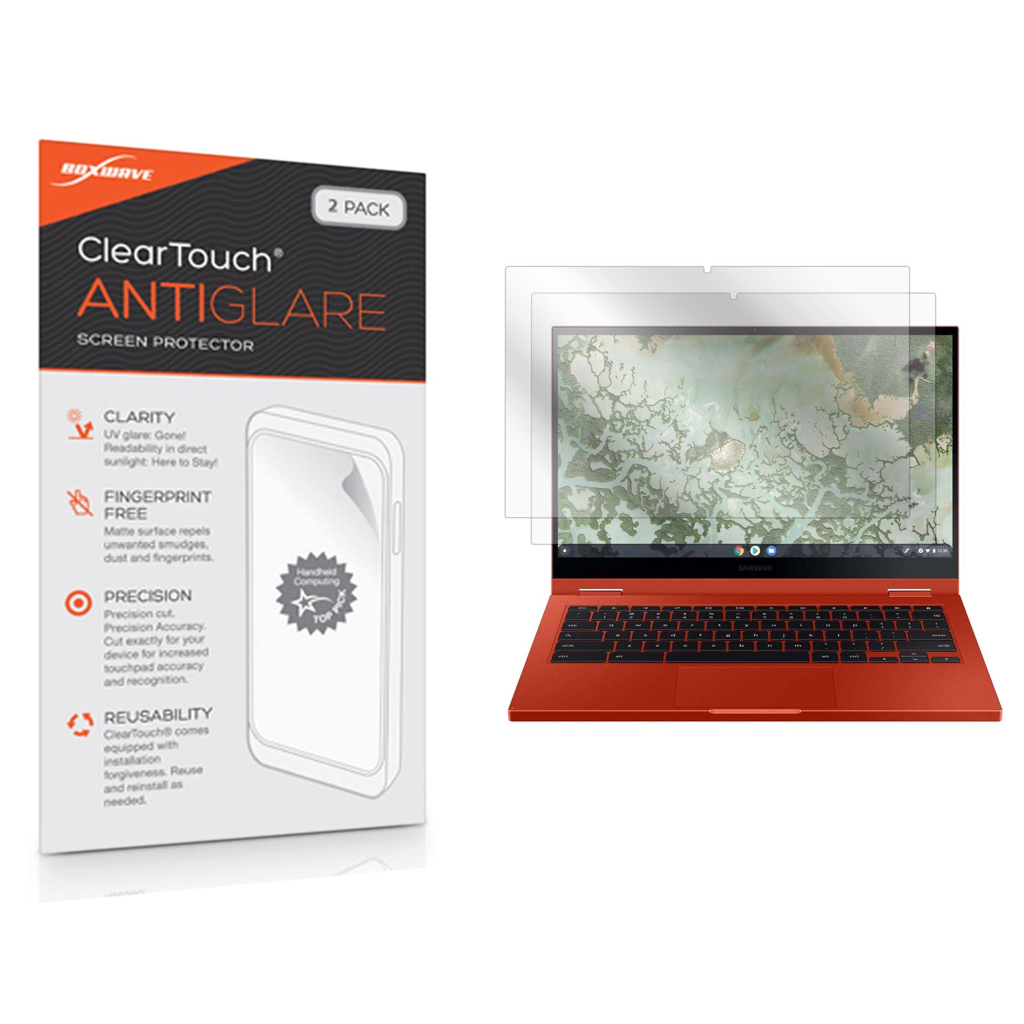 BoxWave Screen Protector Compatible with Samsung Galaxy Chromebook 2 (Screen Protector ClearTouch Anti-Glare (2-Pack), Anti-Fingerprint Matte Film Skin for Samsung Galaxy Chromebook 2
