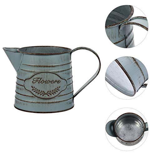 DOITOOL Metal Buckets Flower Pot Galvanized Tinplate Tin Pails Planter Pot Garden Container Vintage Bonsai Pot Pitcher Holder Farmhouse vase for Home Garden Dried Fresh Flower