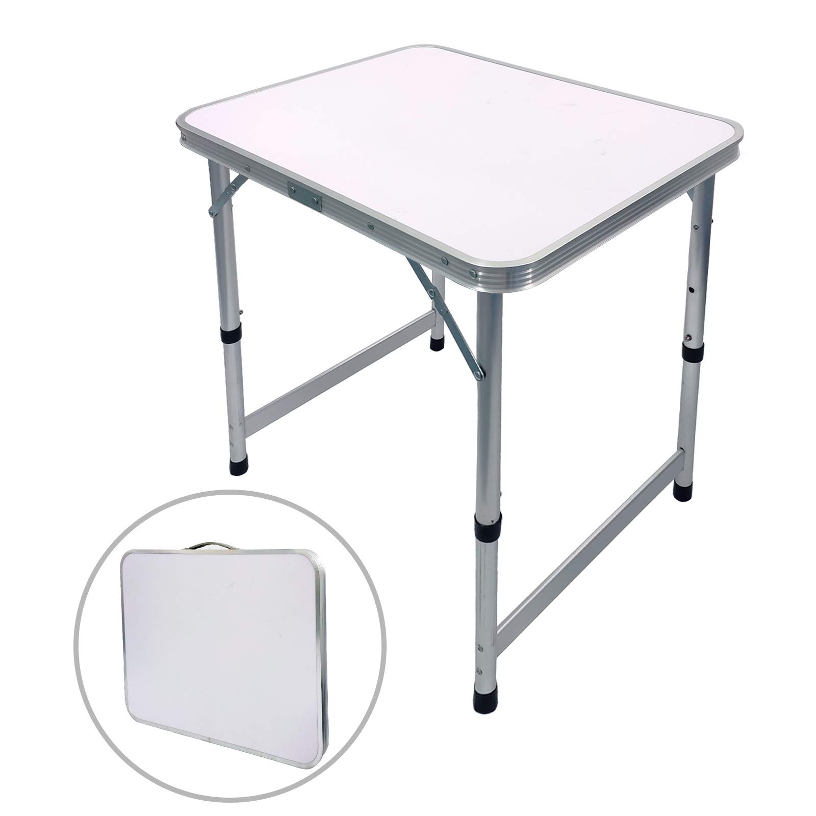 Camp Field Aluminum Folding Small Picnic Table, Adjustable Height Lightweight Portable Camping Table for Picnic Beach Outdoor Indoor (Medium)