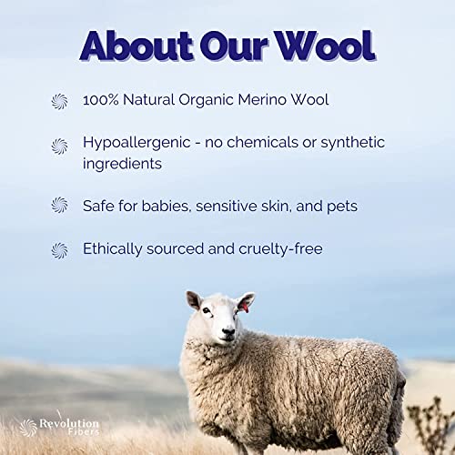 Merino Wool Roving | Premium Combed Wool Top | 22 Micron, Perfect for Felting Projects, Spinning, Wall Hangings and Tapestry (Hyacinth)