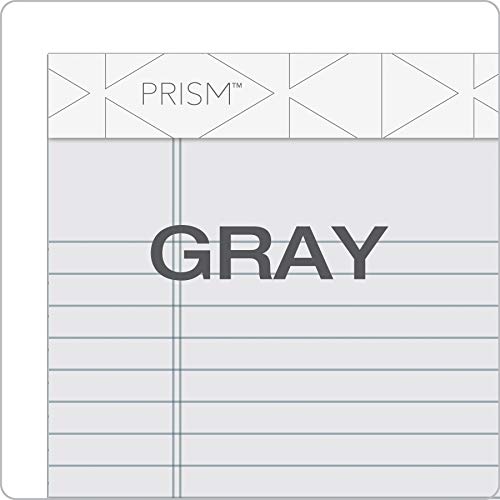 Tops 63060 Prismt Plus Jr. Legal Rule Writing Pads, 5x8, Pastel Gray, 50 Sheets/pad, 12/pk