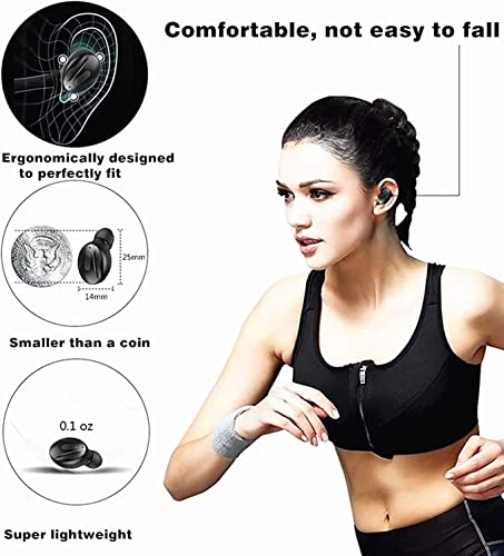 Hoseili? 2022 new edition Headphones Bluetooth 5.0 in-Ear Stereo Sound Microphone Mini Wireless Earbuds with Headphones and Portable Charging Case for iOS Android PC. XGB7
