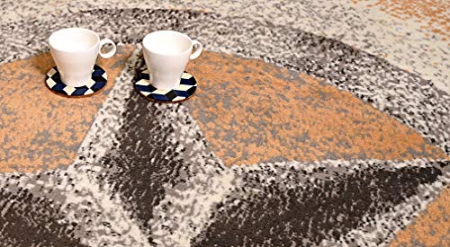 Furnish my Place Texas Star Rug - 5 ft. x 8 ft, Beige Rustic, Novelty Lone Star Rug with Border, Jute Backing