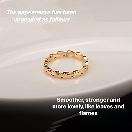 BOBOLOVER 14K Gold Plated 2MM Vine Rings Slim Thin Finger Knuckle Stacking Bands for Women and Men Gold Leaf Leaves Olive Leaf Statement Ring