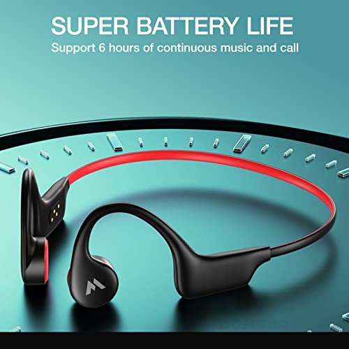 Hostena Bone Conduction Headphones with MP3 Player 16G Built-in Memory, Wireless Bluetooth Open Ear Headphones Magnetic Charging, IP67 Waterproof for Sports,Podcast and Workouts