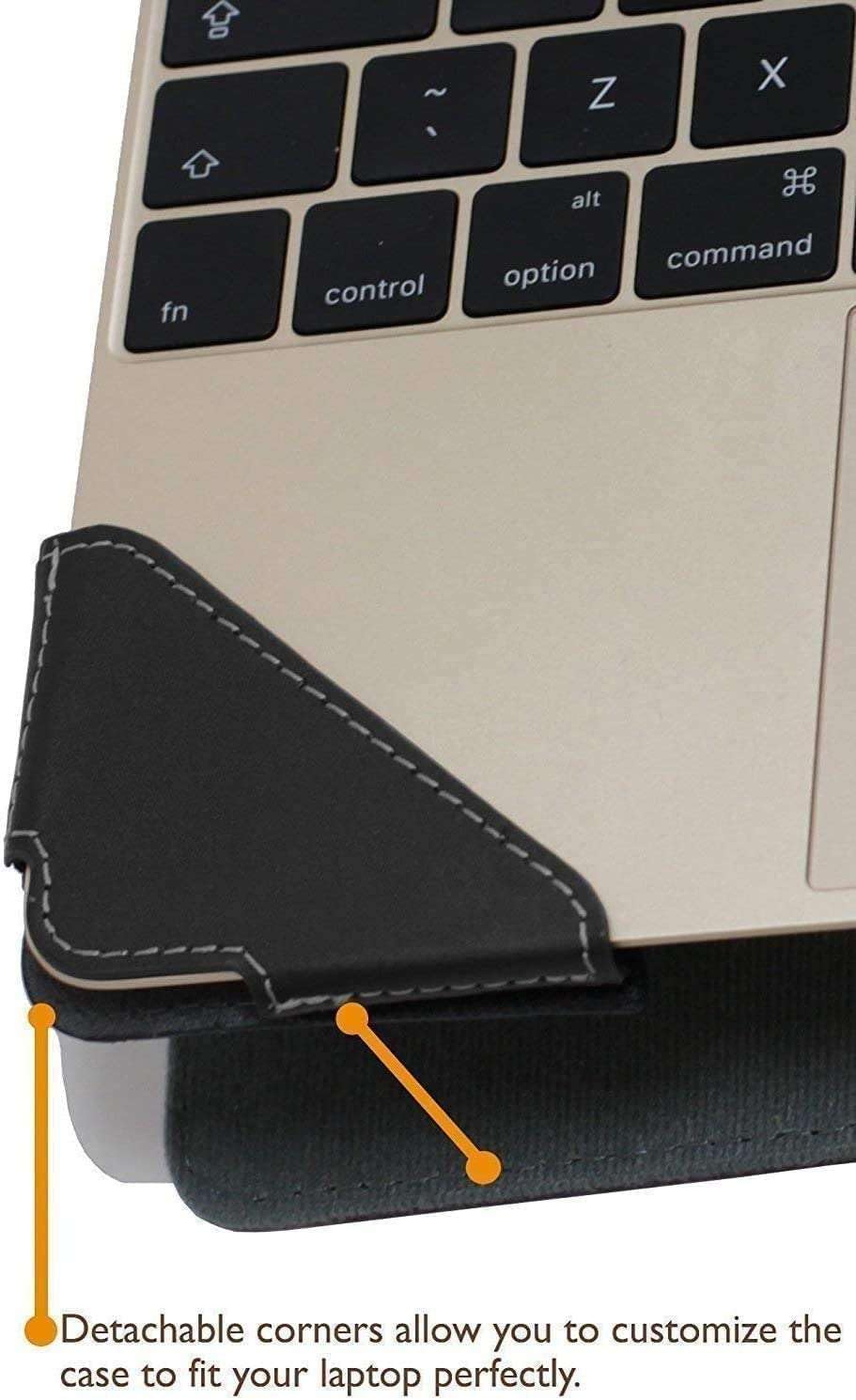 Broonel - Profile Series - Black Leather Laptop Case - Compatible with ASUS Chromebook Flip C214 11.6"