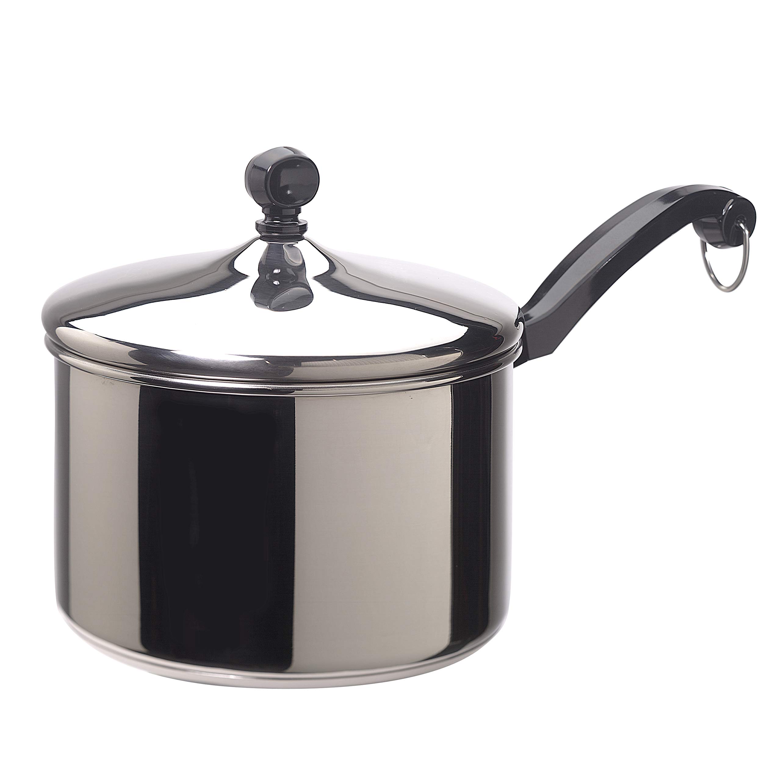 Farberware Classic Stainless Steel Sauce Pan/Saucepan with Lid, 3 Quart, Silver & Classic Stainless Steel 4-Quart Covered Saucepot - - Silver