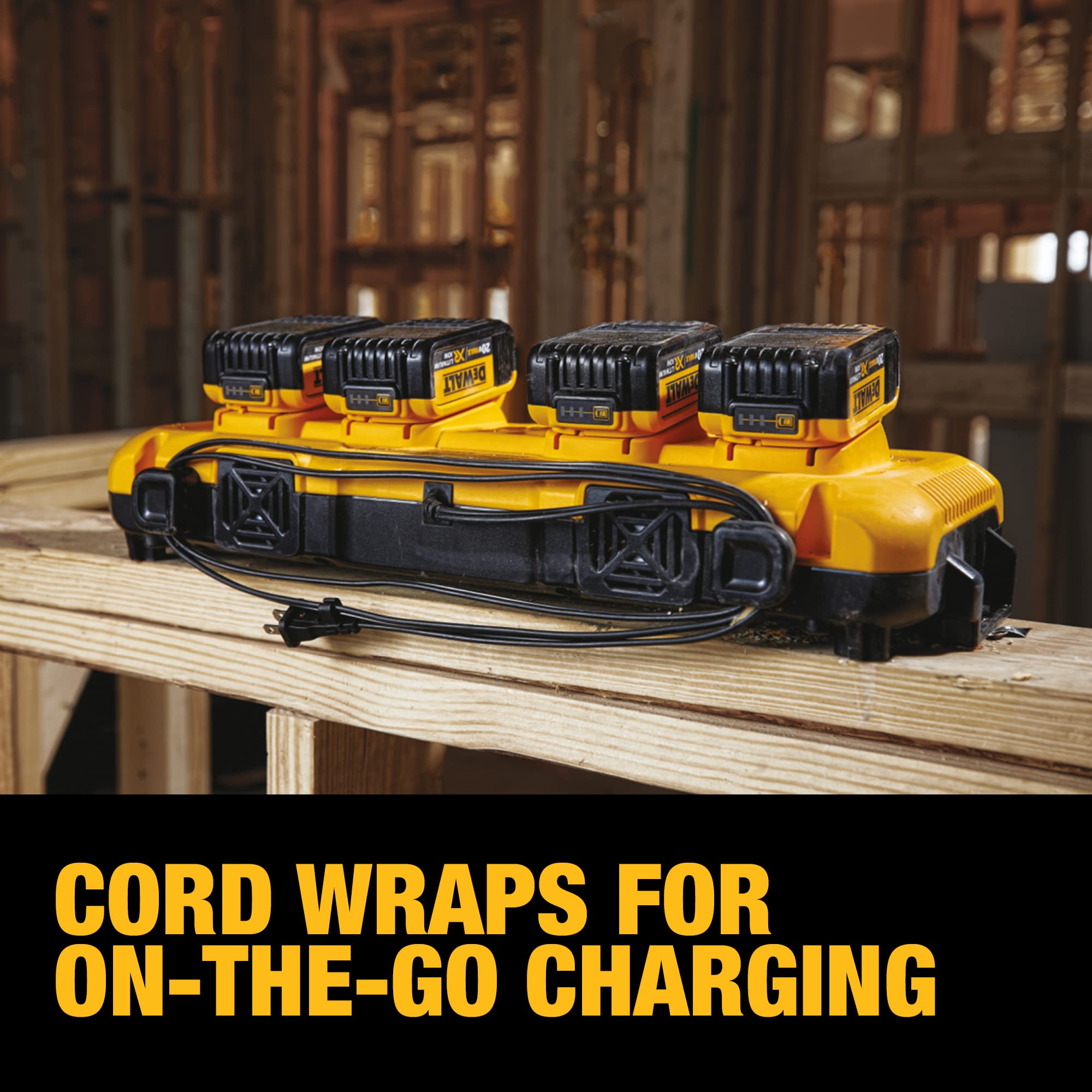 DEWALT 20V MAX Battery Charger, 4-Ports, Simultaneous Charging for 12V and 20V Max Batteries (DCB104)