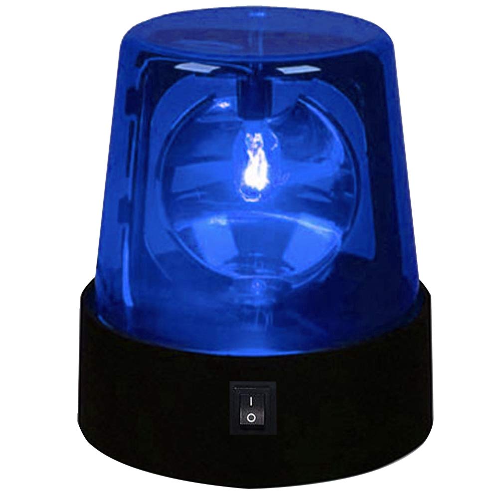 CALIDAKA Rotating Flashing Light, 3inch 360 Degree LED Strobe Light,Battery Powered DJ Flashing Stage Lights for DJ Show or Police Use(Blue,2pcs)