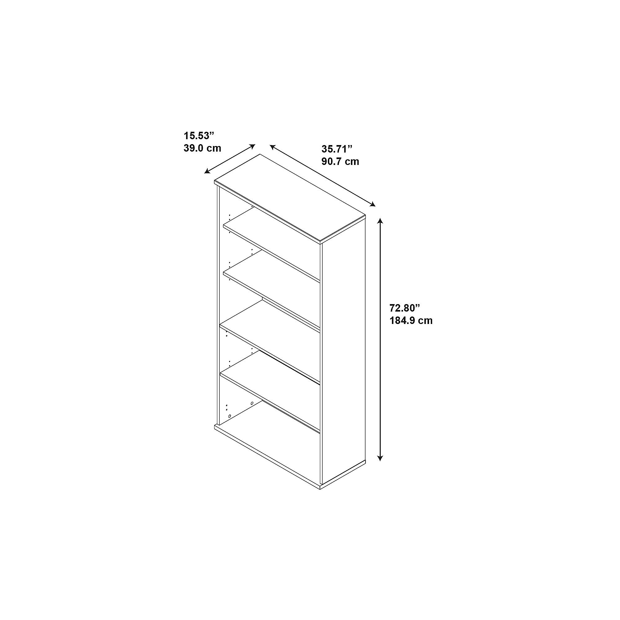 Bush Business Furniture 5 Shelf Bookcase, Mocha Cherry