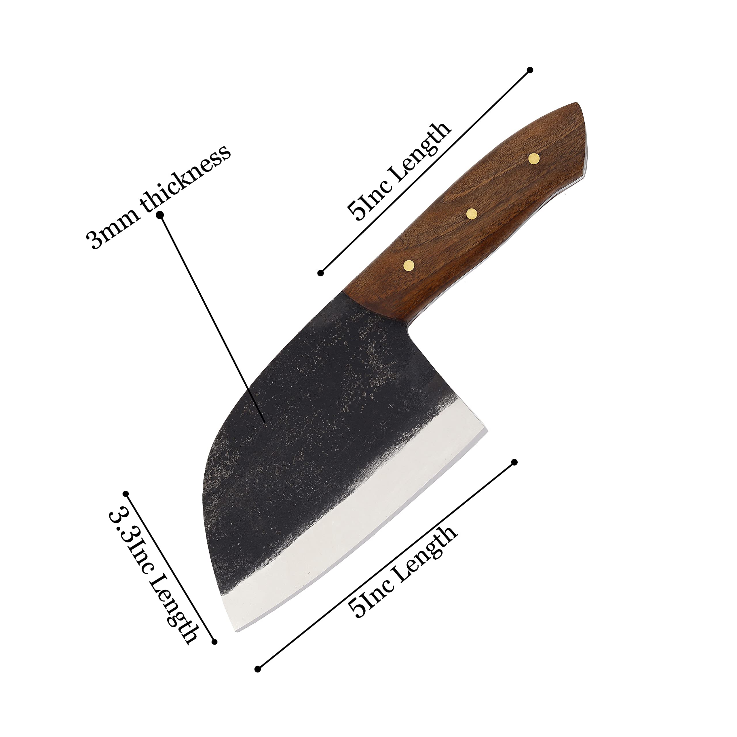 Custom 12C27 Steel Profesional Meat Cleaver Knife, Serbian Chef Knife Walnut Handle With Leather Sheath Full Tang Hercules Knives