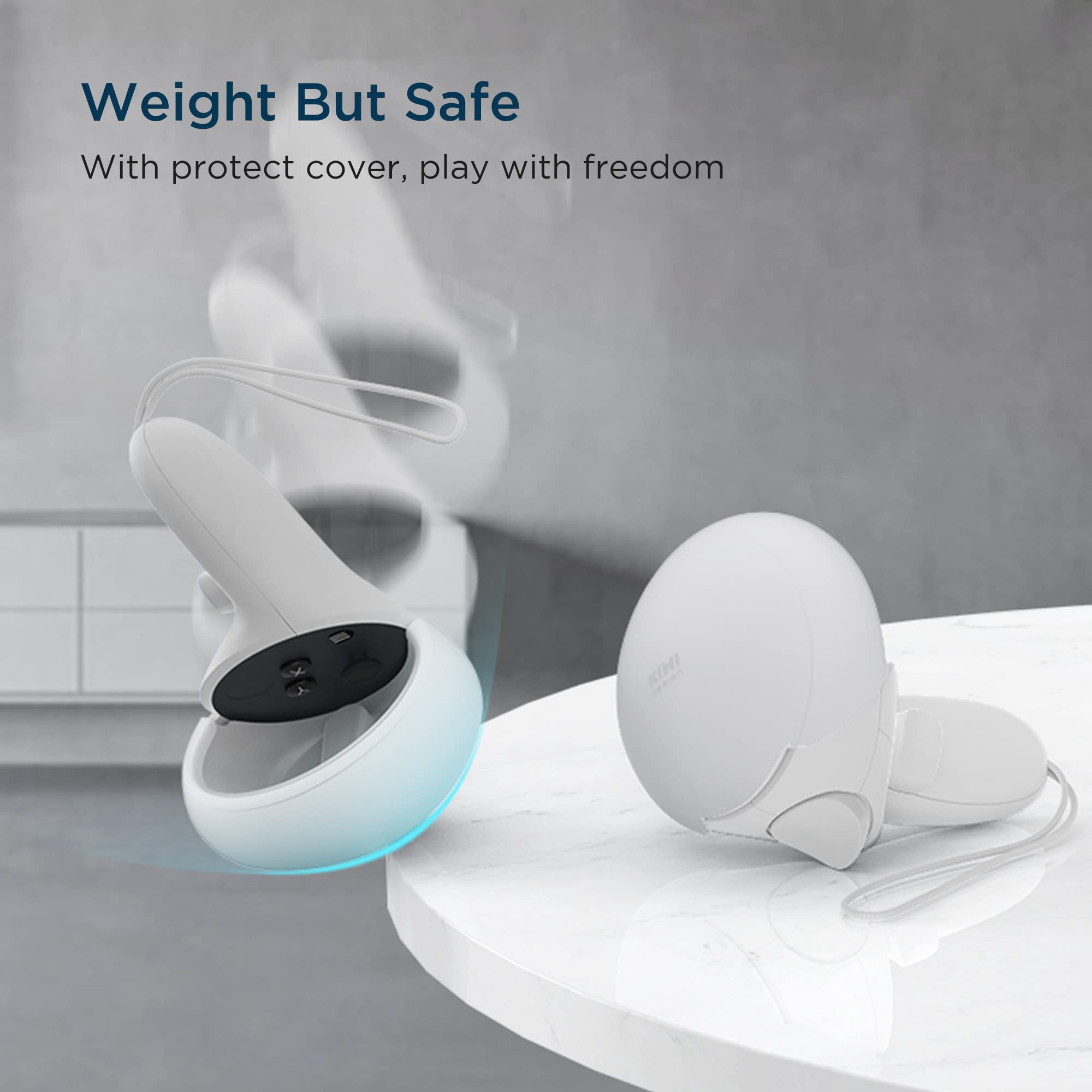 KIWI design VR Weight Controller Compatible with Quest 2 Fitness Accessories, Adjustable Weight Controller Work with All VR Exercise Game APPs, with Protector Cover (Stock Controllers NOT Included)