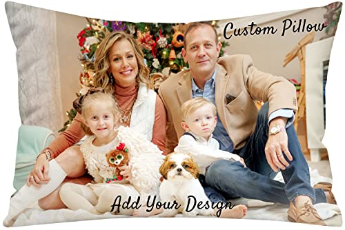 OARSE Customized Pillow Cover with Picture Name Printed Pillows Using Your Own Photos Throw Pillowcase Personalized Valentines Christmas House Warming Gifts - Insert Optional