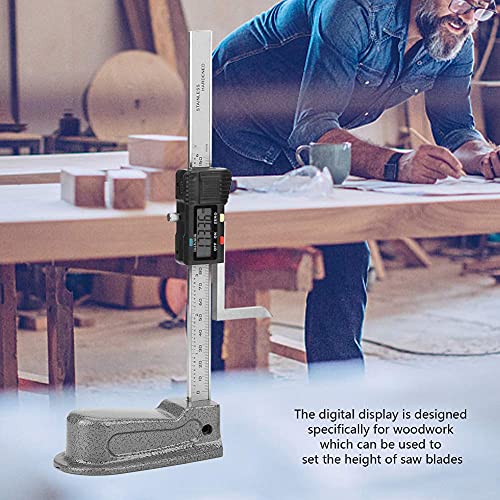 Digital Elevation Marker with Measuring Height 150mm, Magnetic Feet, Millimeter/Inch Conversion, Stainless Steel Base, Depth Gauge Measuring Gauge for Marking On Workpieces