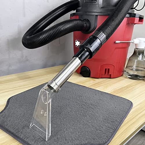 Happy Tree Shop Vac Extraction Accessory with 2-1/2" Reducer for Upholstery & Carpet Cleaning and Auto Detailing, Small 3-1/2" Clear Head Extractor Attachment for 10-20 Gallon Wet-Dry Vacuum Cleaners