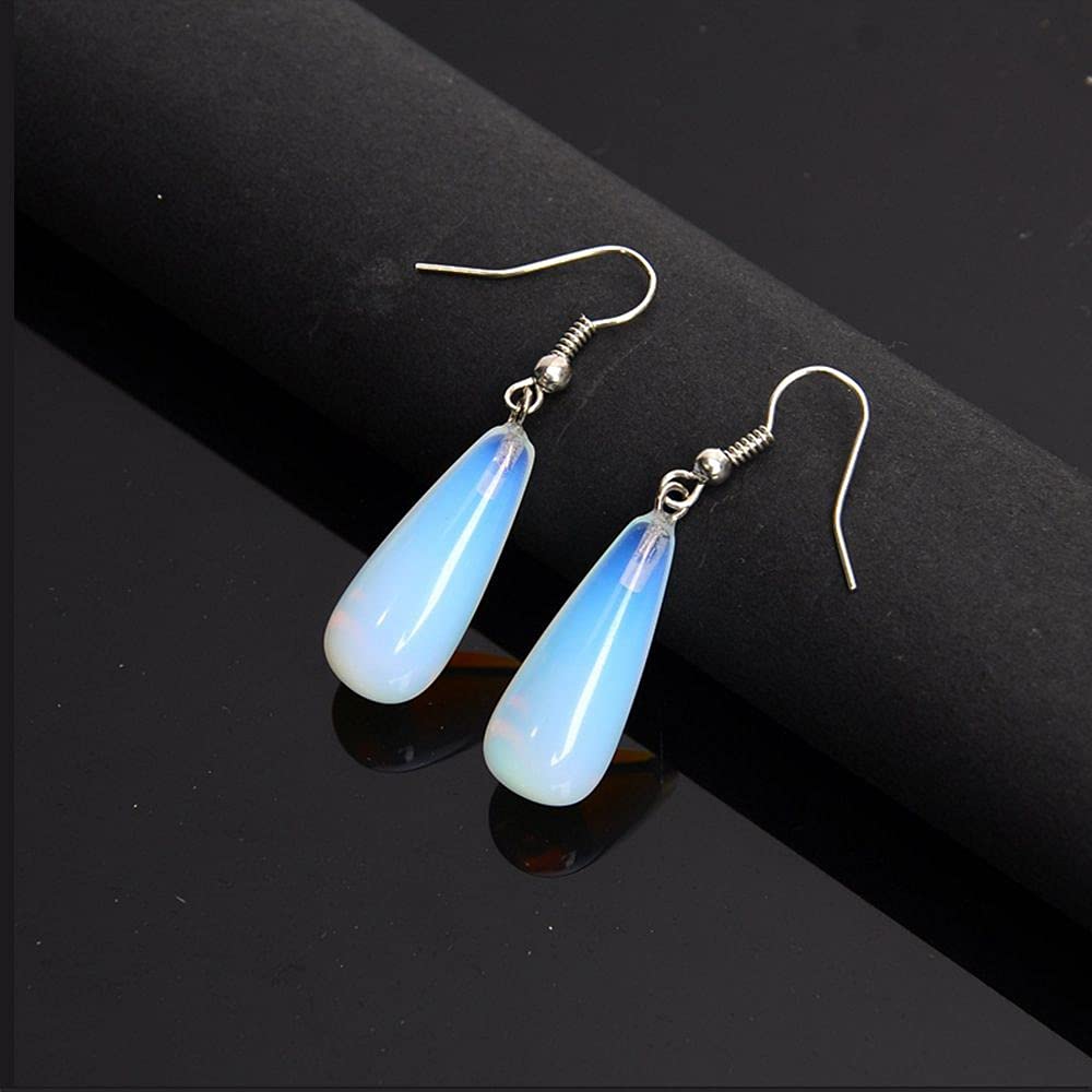 BYBYCD Hook Earrings Attractive Gift Natural Opal Trendy Women Girl Natural Stone Hook Earrings