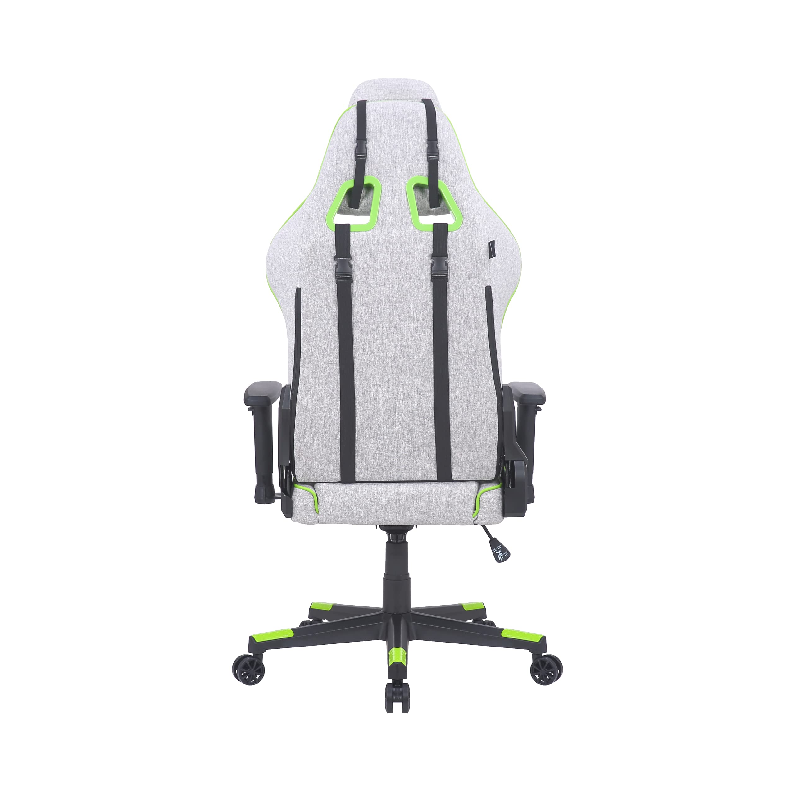 Newskill Kitsune Zephyr Series Gaming Chair Finished in Ultra-Breathable Fabric with Adjustable Armrests and Reclining up to 180° – Grey and Green