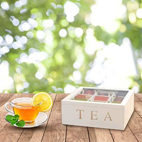 HESTAY Tea Bag Box Organizer - Tea Bag Holder,Tea Bag Divided Storage Organizer Container, for Coffee Tea Sugar Packets