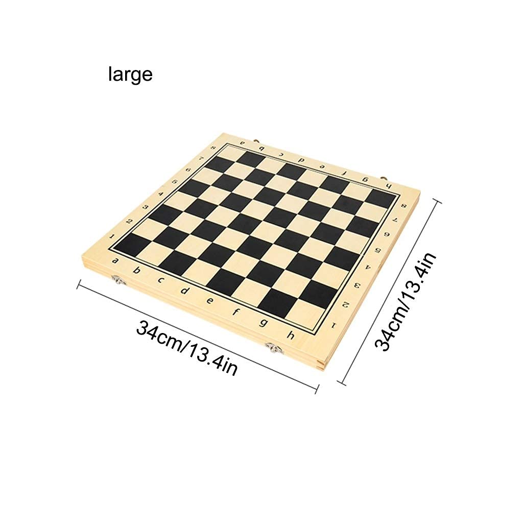 Chess Set Wooden Magnetic Set with Portable Folding Chessboard for Study Family Party Game
