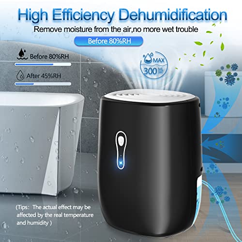Dehumidifiers for Home,Posdry 27 OZ(800ml) Small Auto Shut off Dehumidifiers with Drain Hose,Portable Ultra Quiet Mini Dehumidifiers for Basement,Bathroom, Bedroom, Garage, RV(260Sq.Ft)