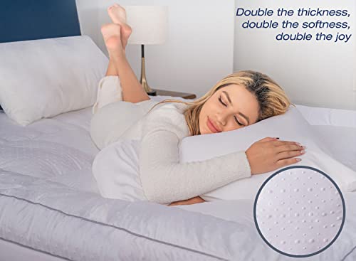 Full Mattress Topper, Extra Thick Bed Topper 3 Inch Mattress Pad Cover, Soft Plush Pillow Top Mattress Topper for Back Pain, Down Alternative Mattress Pillow Topper with 8-21" Deep Pocket, 3D Bubble