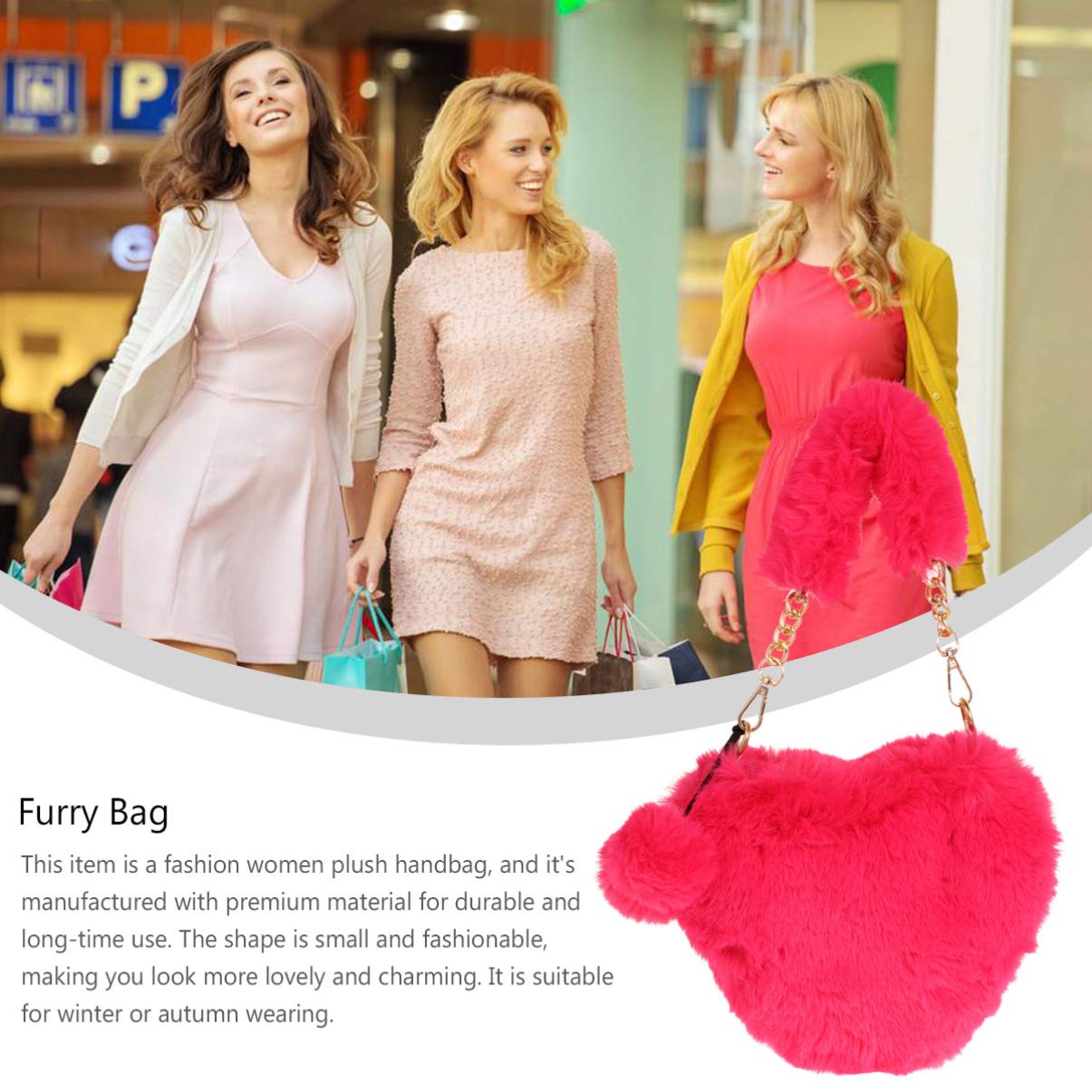 CALLARON Lovely Handbag Plush Handbag 1pc Shaped Bag Fur Christmas Miss Plush Bag -shaped Handbag Carteras Para Mujer De Colgar Hombro