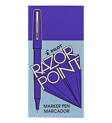 PILOT Razor Point Fine Line Marker Stick Pens, Ultra-Fine Point (0.3mm) Purple Ink, 12-Pack (11013)