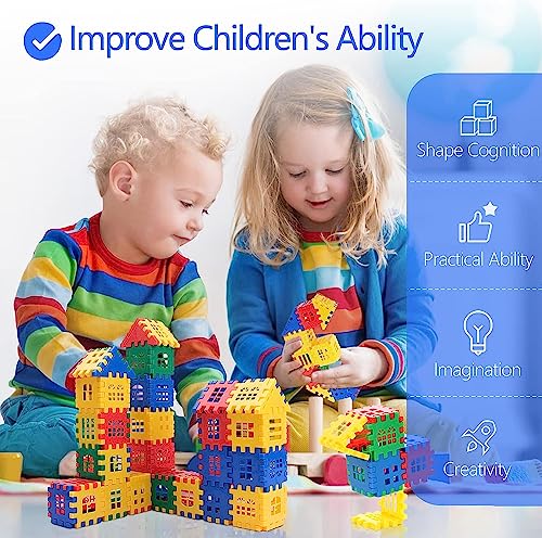 DEJUN Interlocking Building Blocks Toys for Kids-Building Blocks for Toddlers Building Blocks Educational Toys Set (70 PCS)-010,xiaotingdian