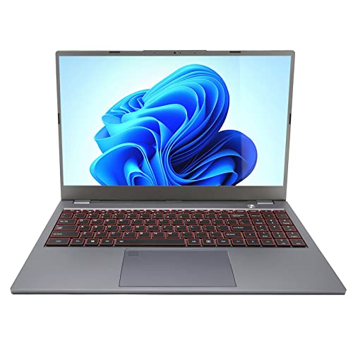 Business Laptop, Six Core CPU Office Laptop Fingerprint Reader 15.6 Inch for Travel (8+256G US Plug)