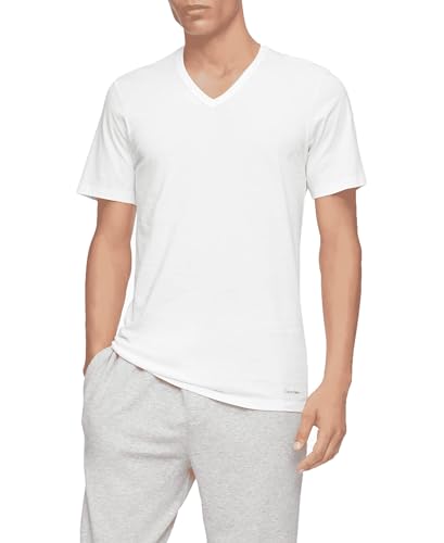 Calvin Klein Underwear Cotton Classics Multipack Short Sleeve V-Neck Slim Fit White MD