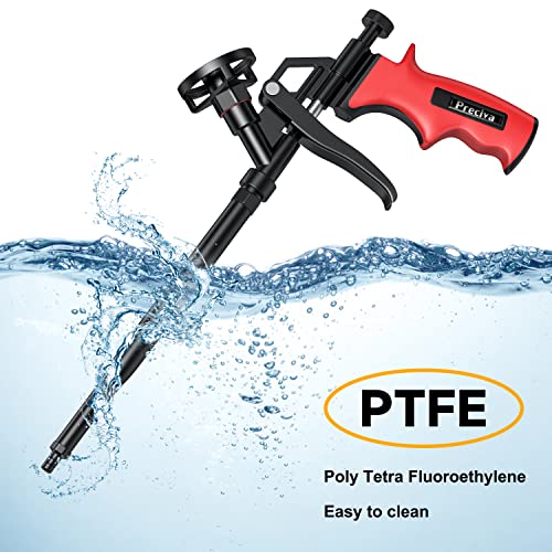 Foam Gun, Preciva Professional Foaming Gun Heavy Duty PU Expanding Foam Gun Spray Application Applicator Caulking Gun (Red)