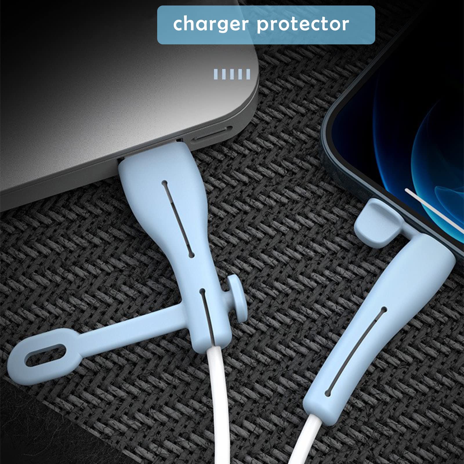 Charger Cable Cord Wire Saver Protector Silicone Sleeve for Phone iPhone iPod Charging Cable, for ATOL-USB 2 pcs