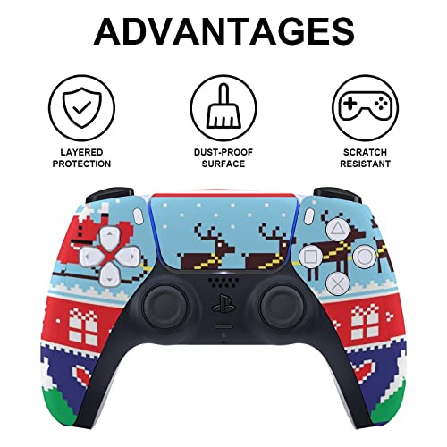 Christmas Jumper Or Sweater Full Protective Skin Cover Design Wrap Decal Sticker Compatible with PS5 Digital Edition Console and Controller