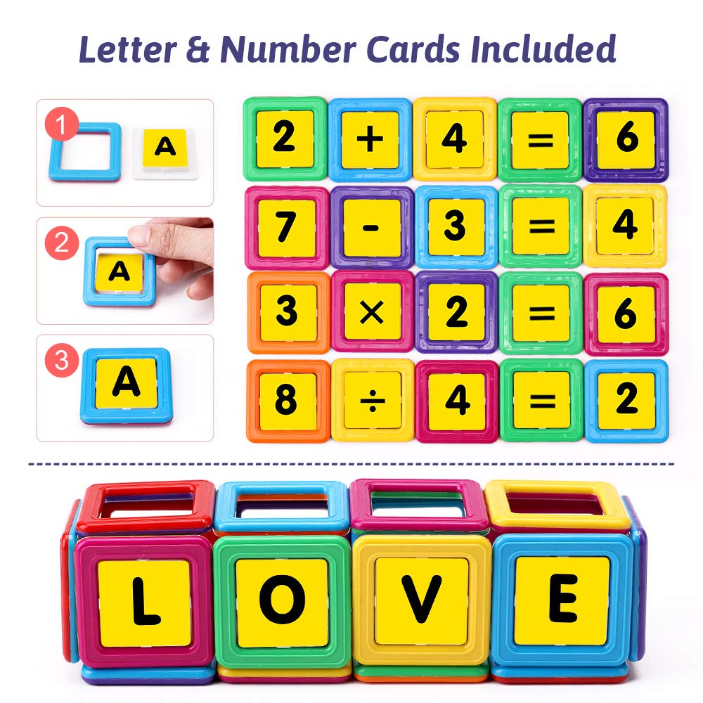 nicknack Mini Magnetic Blocks Toys Magnetic Tiles Building Blocks for Kids Baby and Toddler Gift Magnet Stacking Block Toys, 116pcs
